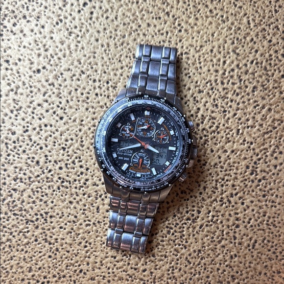 Citizen | Accessories | Citizen Silver And Black Chronograph Watch ...